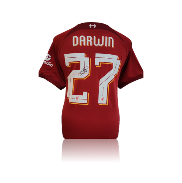 Darwin Nunez Hand Signed Liverpool 2022-23 Home Shirt in Deluxe Classi ...