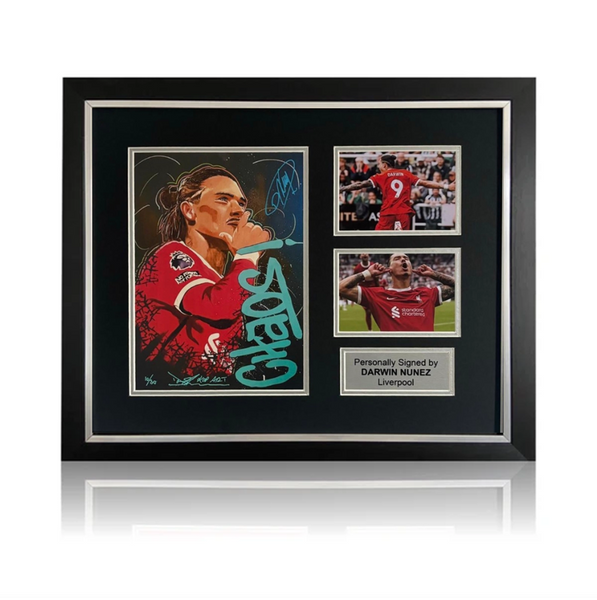 Darwin Nunez Hand Signed LIMITED EDITION 'KOP ART' Print In Deluxe Cla ...