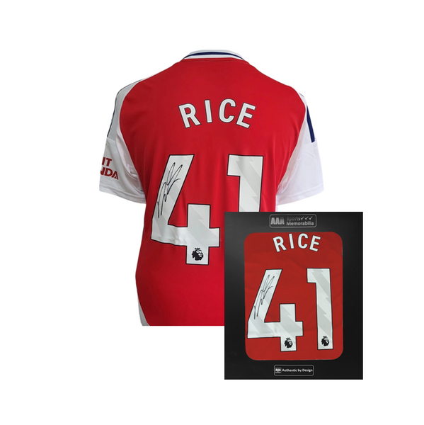 Declan Rice Hand Signed Arsenal 2024-25 Home Shirt in AAA Gift Box ...