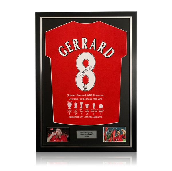 Steven Gerrard Hand Signed #8 Career Honours Presentation in Deluxe Cl ...