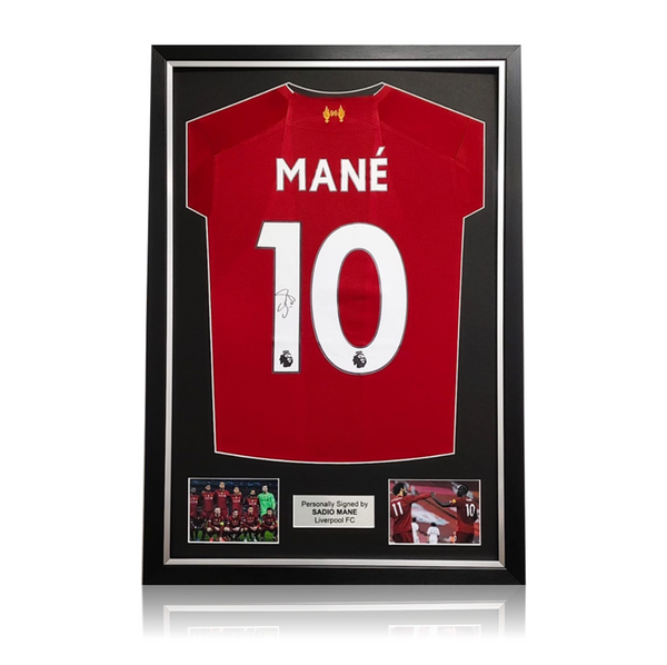 Sadio Mane Hand Signed Liverpool 2019-20 Home Shirt in Deluxe Classic ...