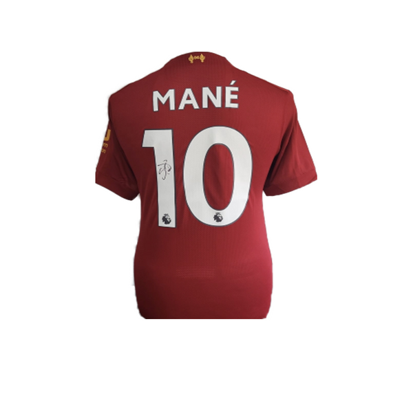 Sadio Mane Hand Signed Liverpool 2019-20 Home Shirt in Deluxe Classic ...