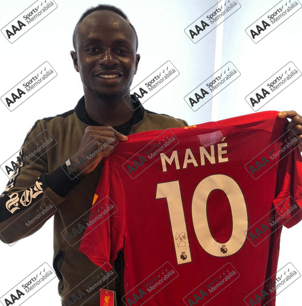 Sadio Mane Hand Signed Liverpool 2019-20 Home Shirt in AAA Gift Box ...