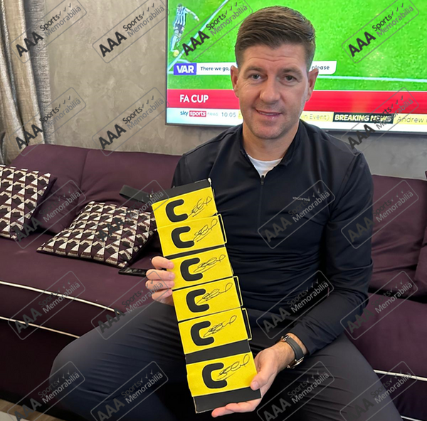 Steven Gerrard Hand Signed CAPTAINS ARMBAND in Deluxe Classic Frame ...