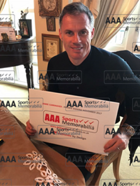 Jamie Carragher Signed BLACK Football Boot In Deluxe Classic Dome Fram ...