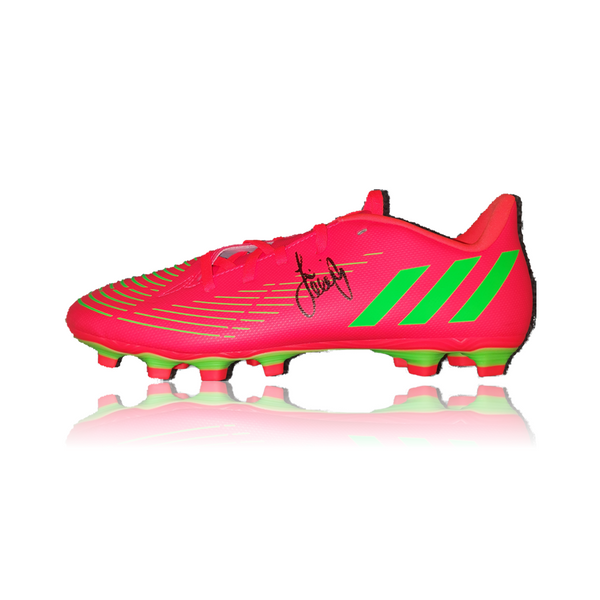 Jamie Carragher Signed ORANGE Football Boot In Deluxe Classic Dome Fra ...