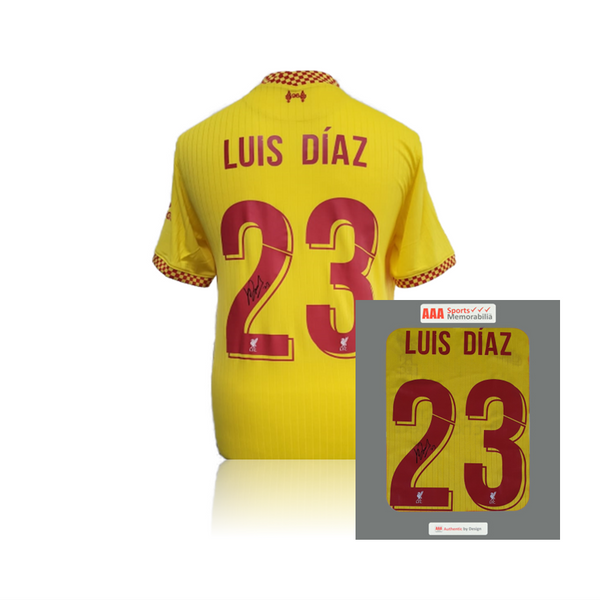 Luis Diaz Hand Signed Liverpool 2021-22 Third Shirt – AAA Sports ...