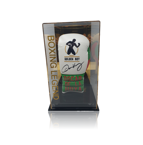 Oscar De La Hoya Signed 'GOLDEN BOY' Mexico Boxing Glove In Deluxe Acr ...