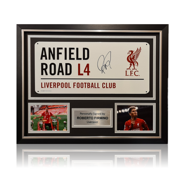 Roberto Firmino Hand Signed Anfield Road Sign In Classic Frame – AAA ...