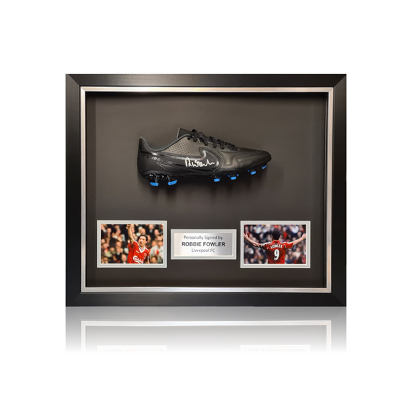 Robbie Fowler Hand Signed Black NIKE Football Boot In Deluxe Classic D ...